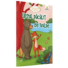 Povesti de colorat cu sabloane - Ursul pacalit de vulpe